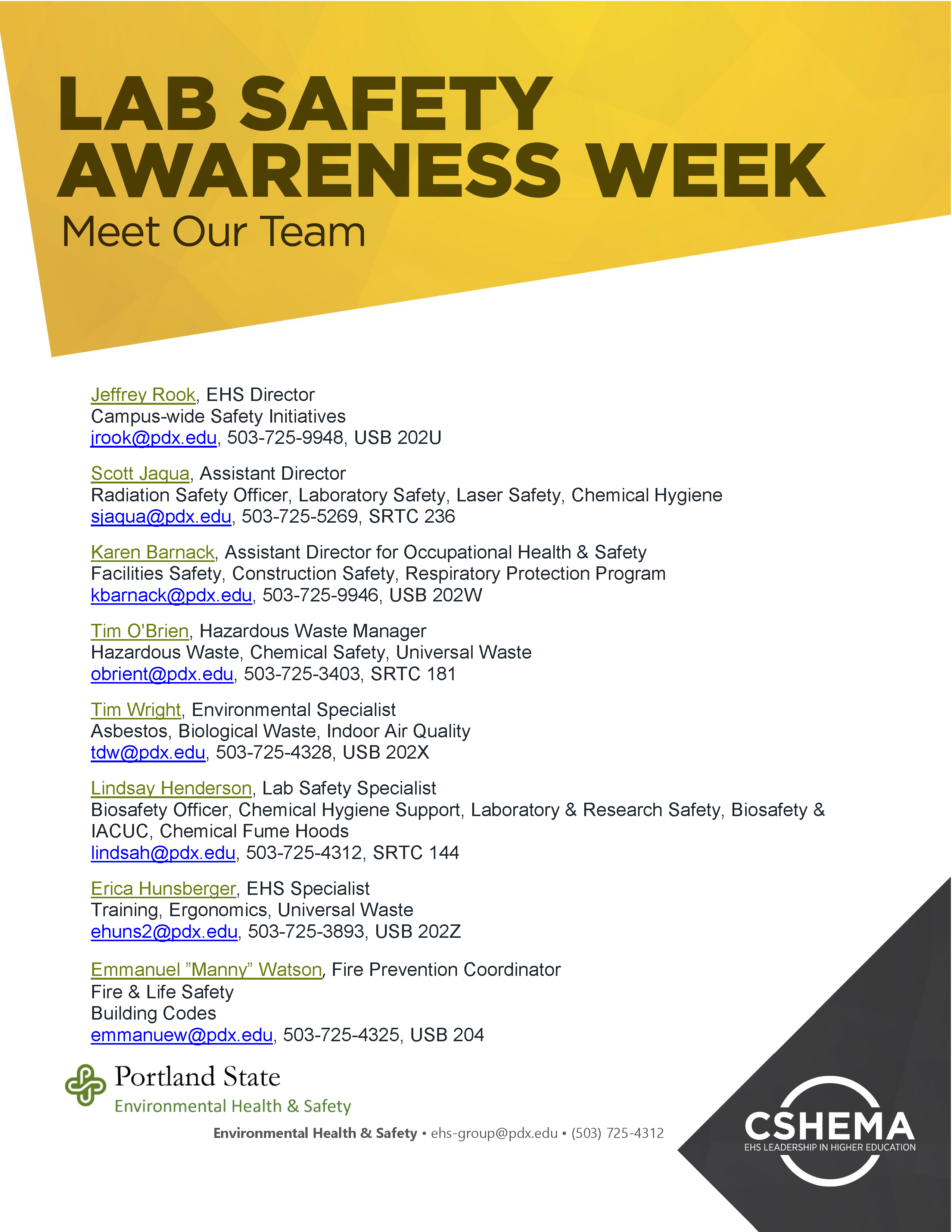 Lab Safety Awareness Week! | Portland State University